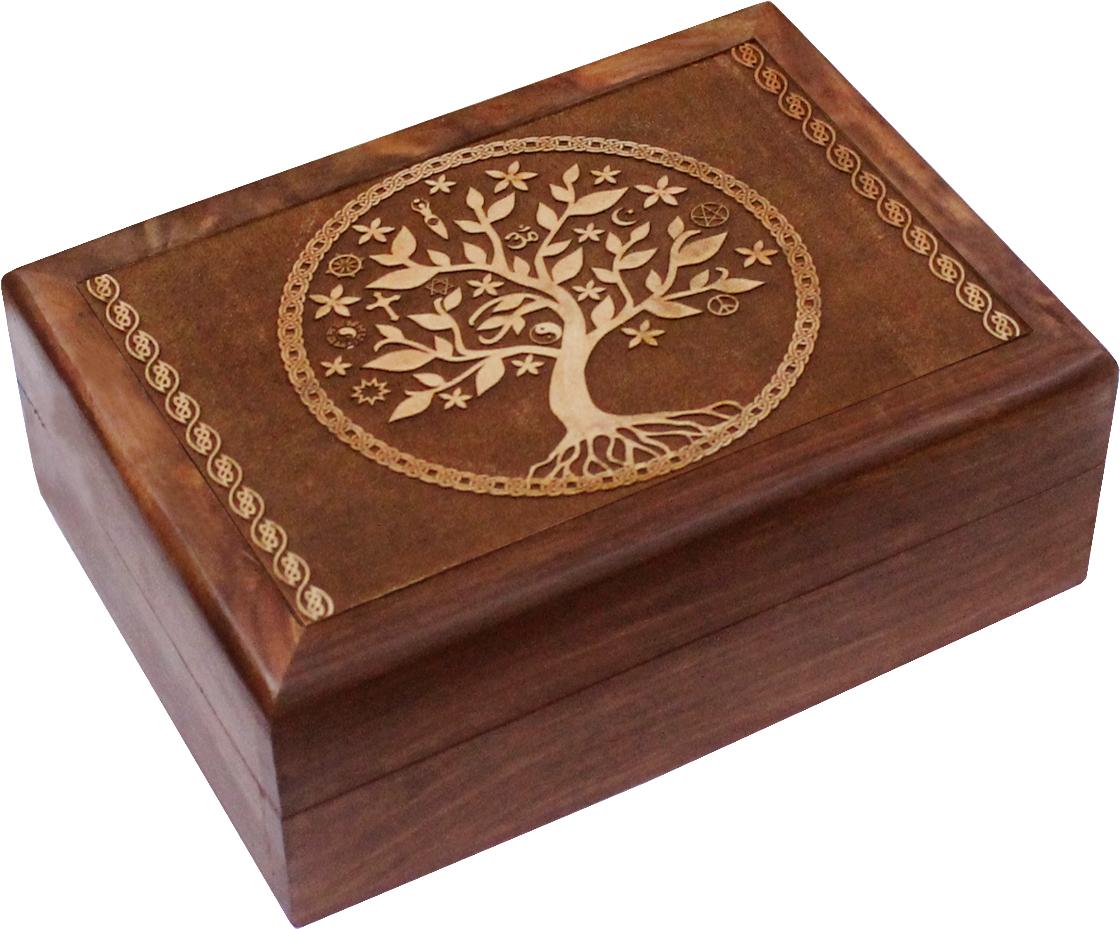 Multi-Faith Tree Of Life Wooden Box – Wicked Crystals and Things