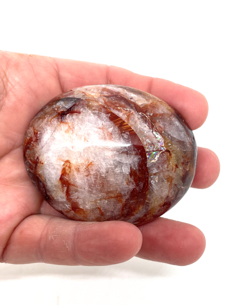 Fire Quartz Palm Stone #45 – Wicked Crystals and Things