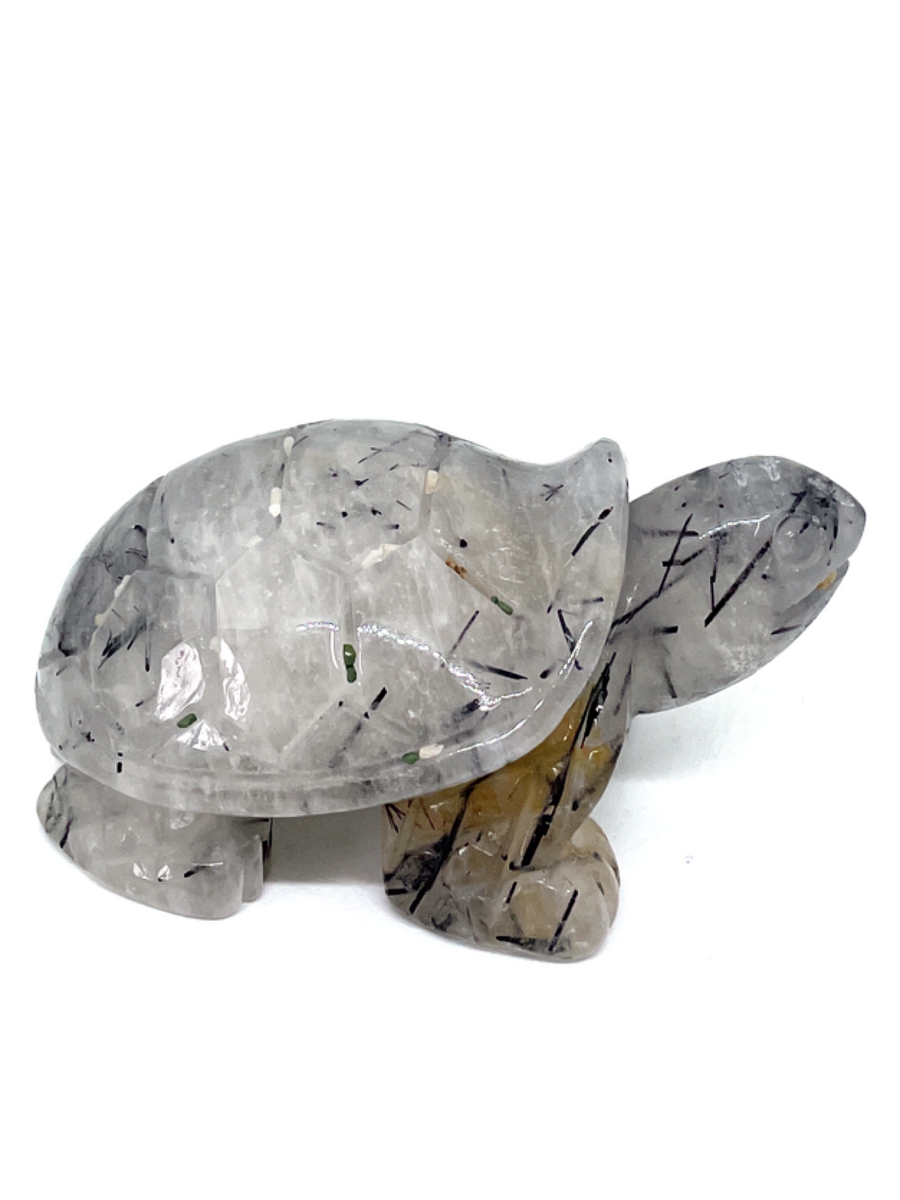 Tourmalinated Quartz Turtle #67 – Wicked Crystals and Things