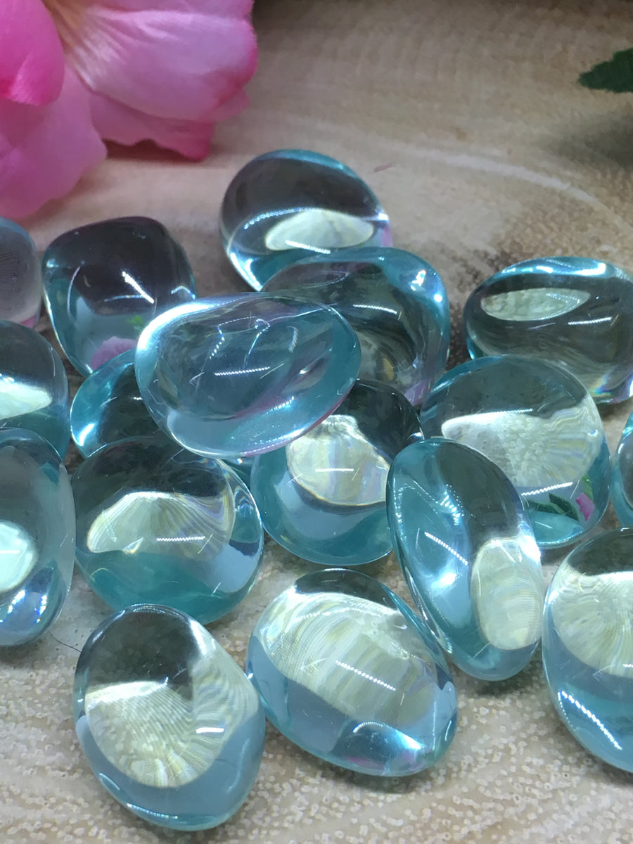 Light Blue Obsidian Tumbles – Wicked Crystals and Things