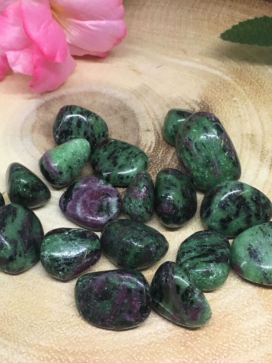 Ruby in Zoisite Tumble Stones – Wicked Crystals and Things