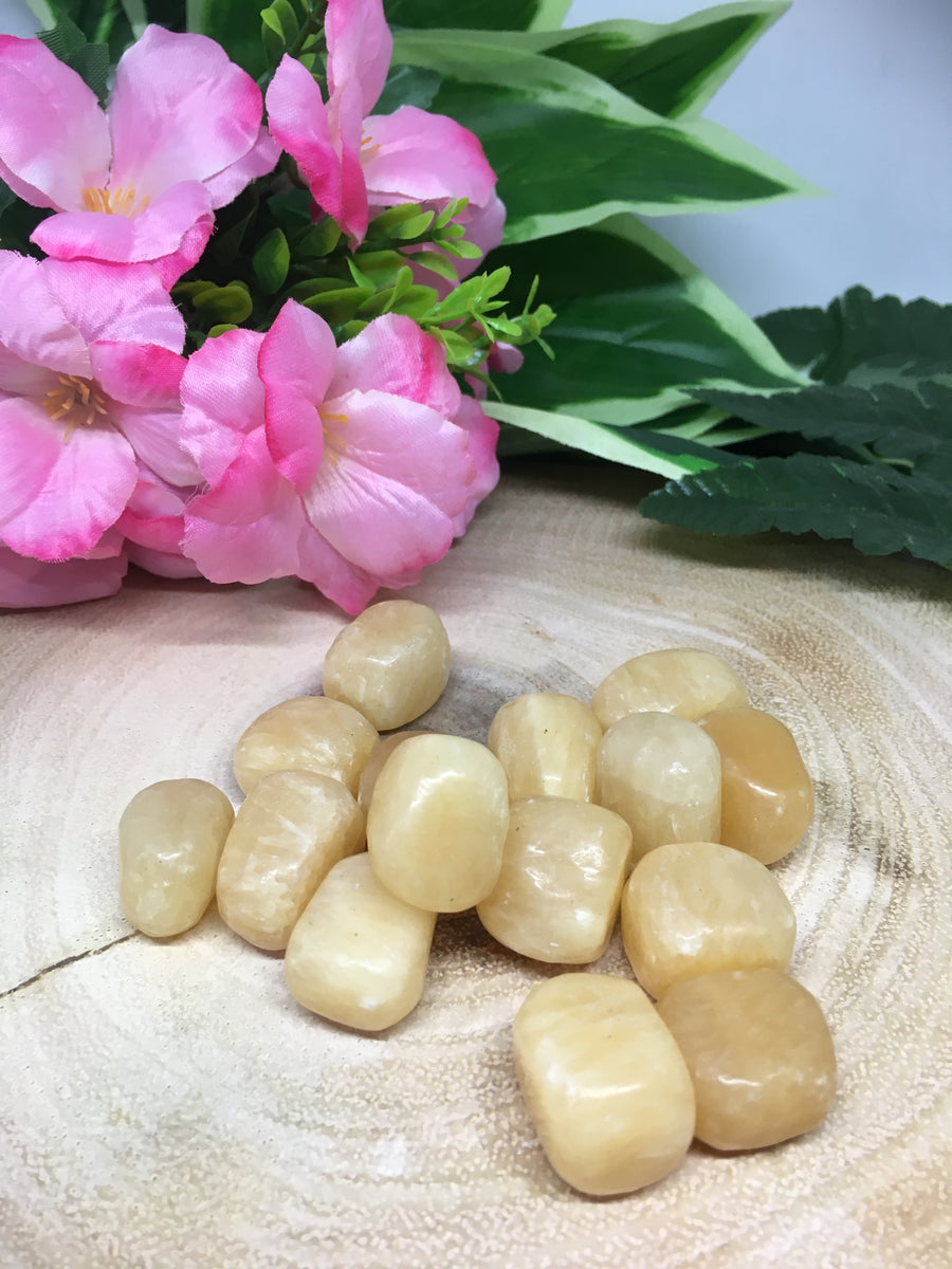 Yellow Aragonite Tumble Stones – Wicked Crystals and Things