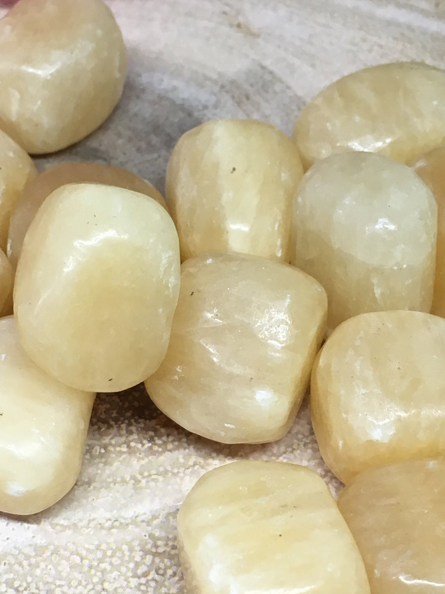 Yellow Aragonite Tumble Stones – Wicked Crystals and Things