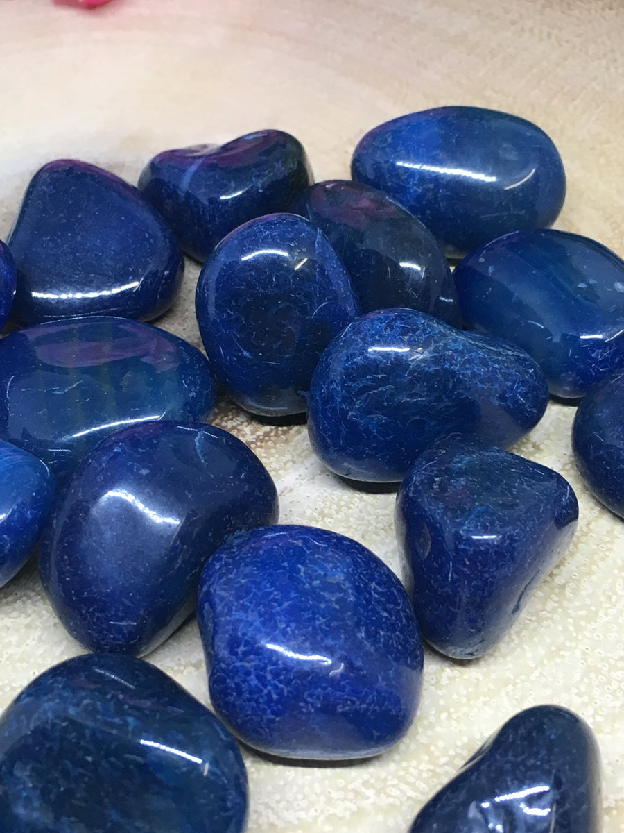 Blue Agate Tumble Stones – Wicked Crystals and Things