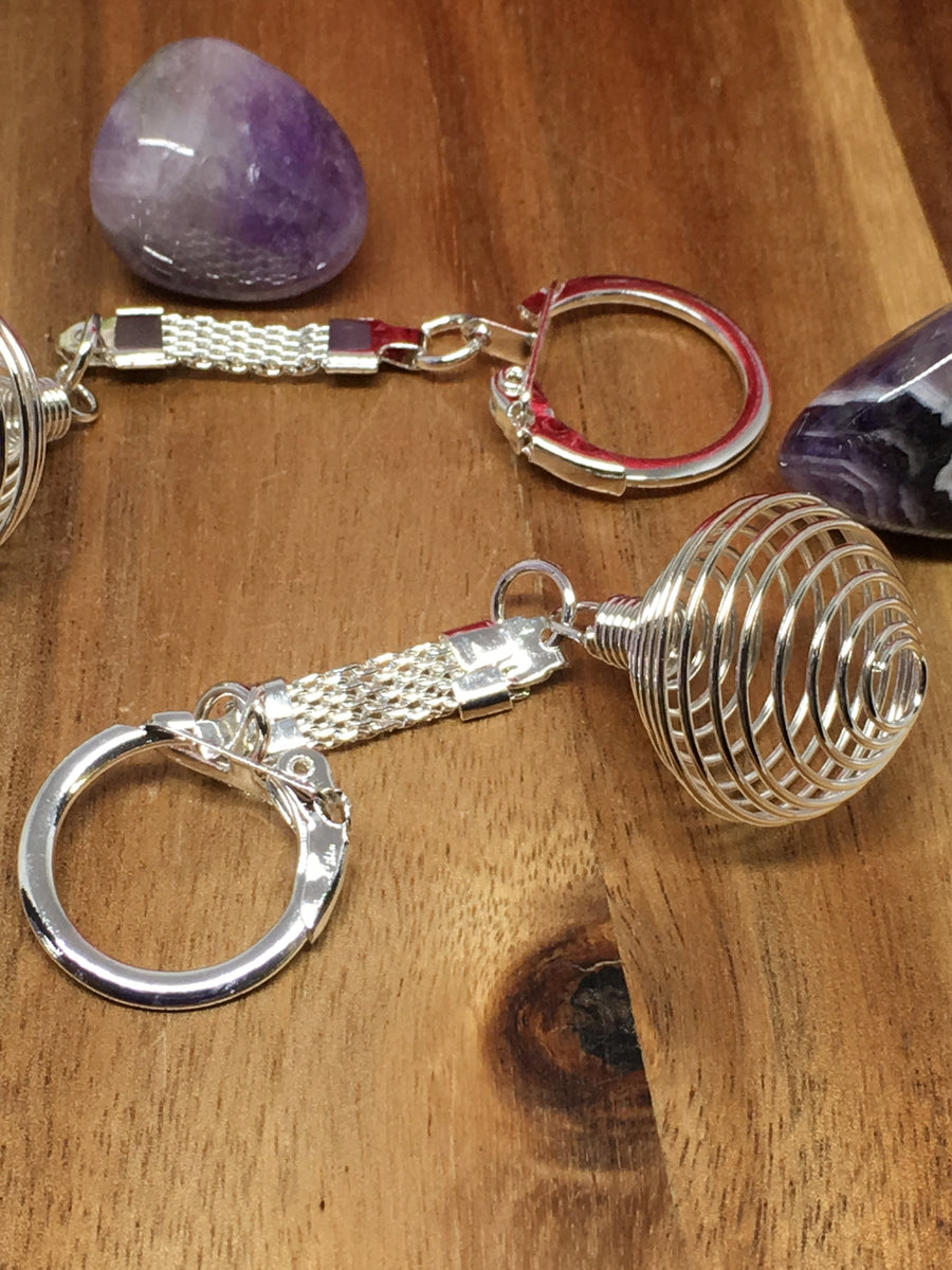 Silver Cage Keyring – Wicked Crystals and Things