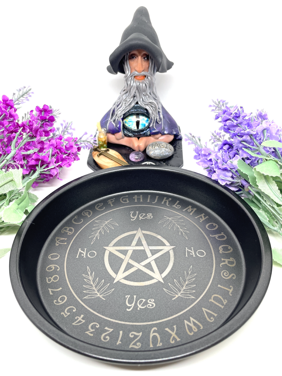 Small Metal Altar Tray Pendulum Mat Design - 16.5cm – Wicked Crystals ...