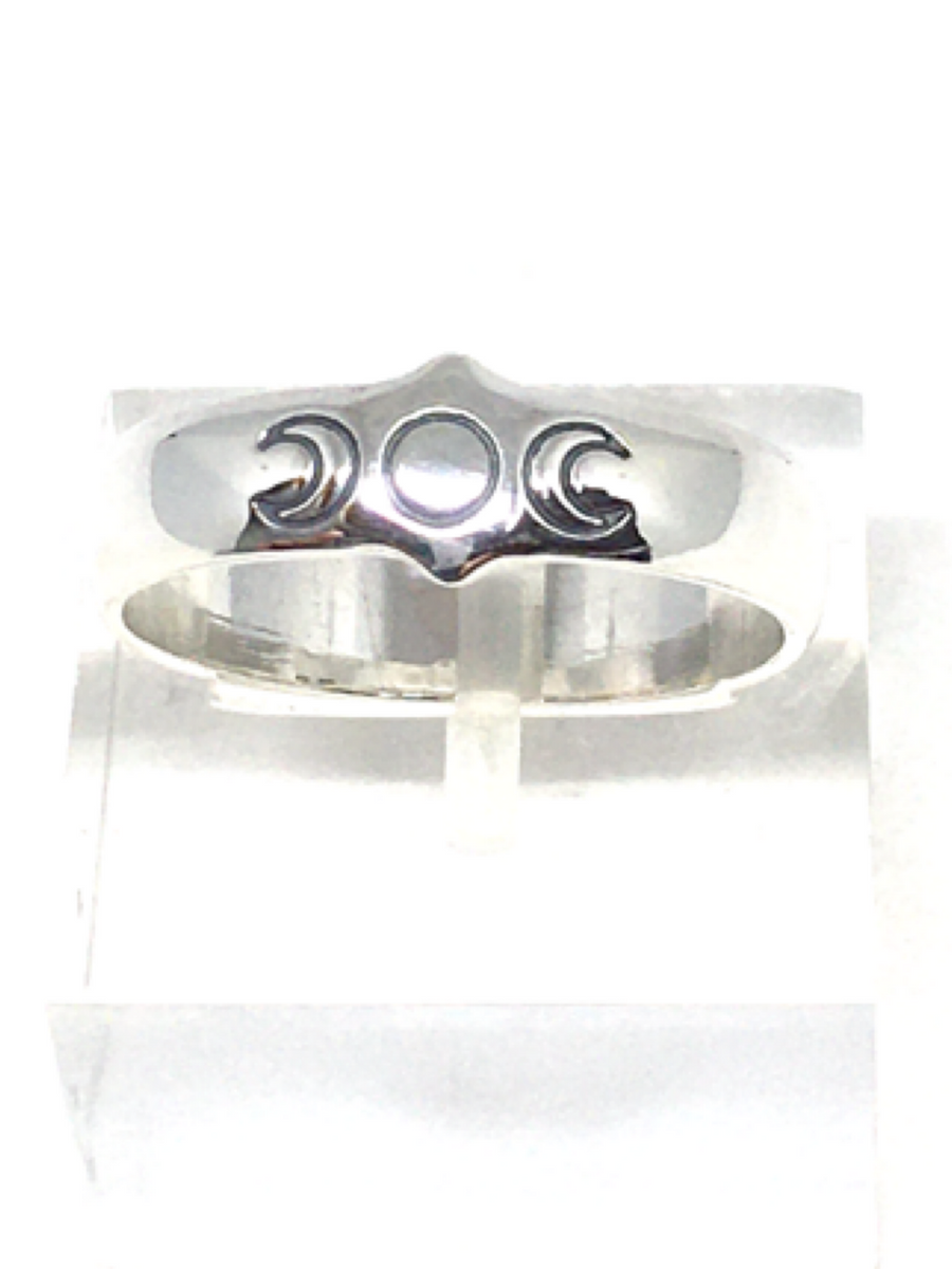Triple Moon Sterling Silver Ring - Size Medium / Large – Wicked ...