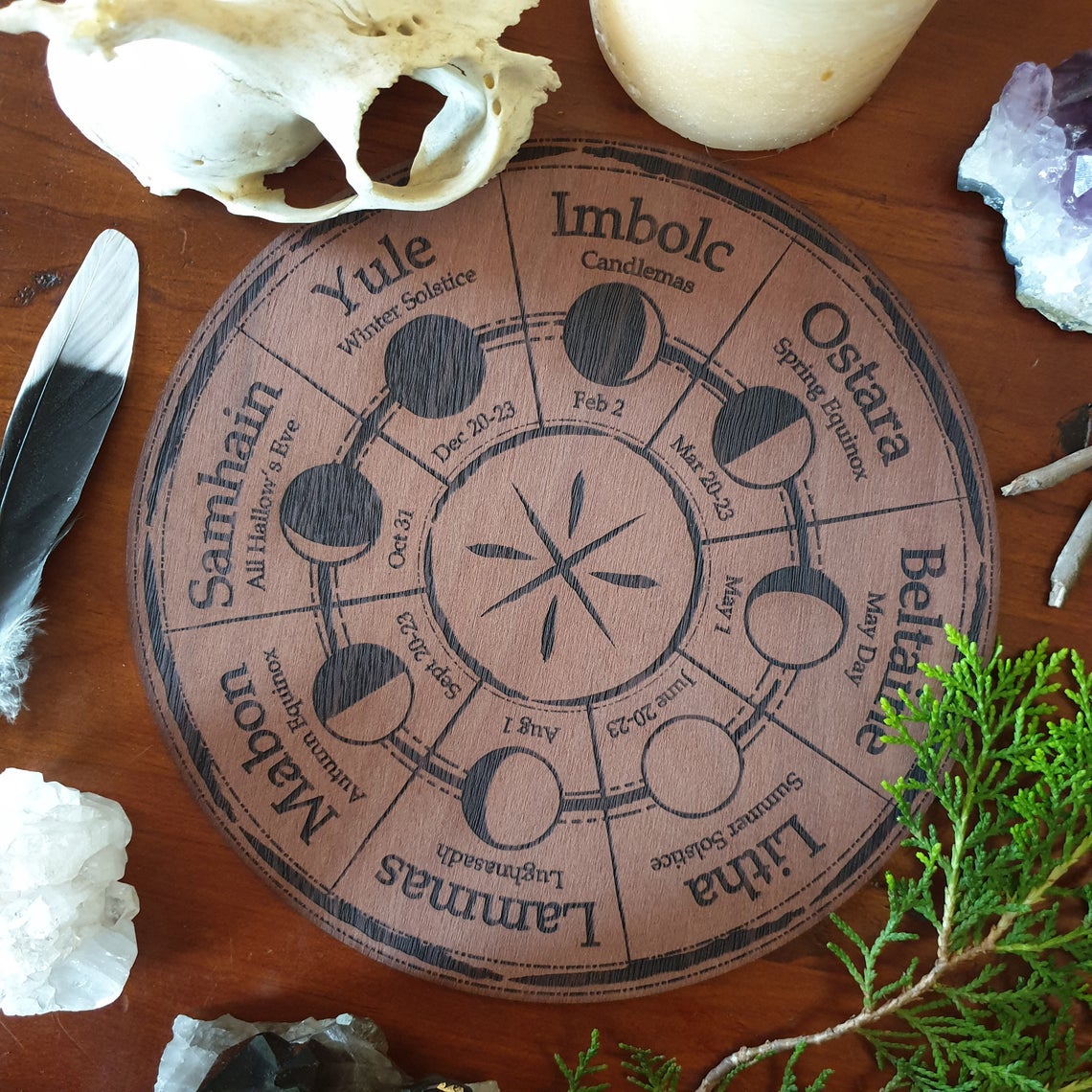 Moon Phase Wheel Of The Year - Yiska Designs – Wicked Crystals and Things