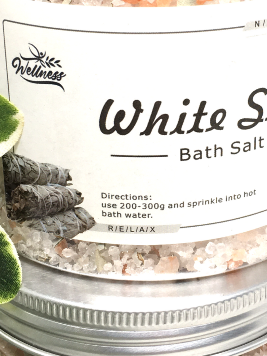 White Sage Bath Salts 500 grams – Wicked Crystals and Things