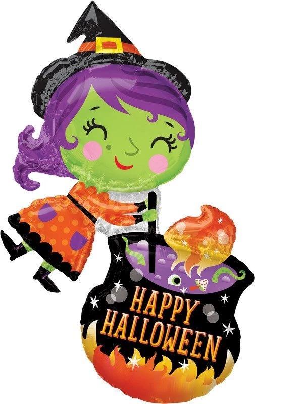 Foil Balloon - Witch & Cauldron (63cm x 71cm) 25in x 28in – Wicked ...